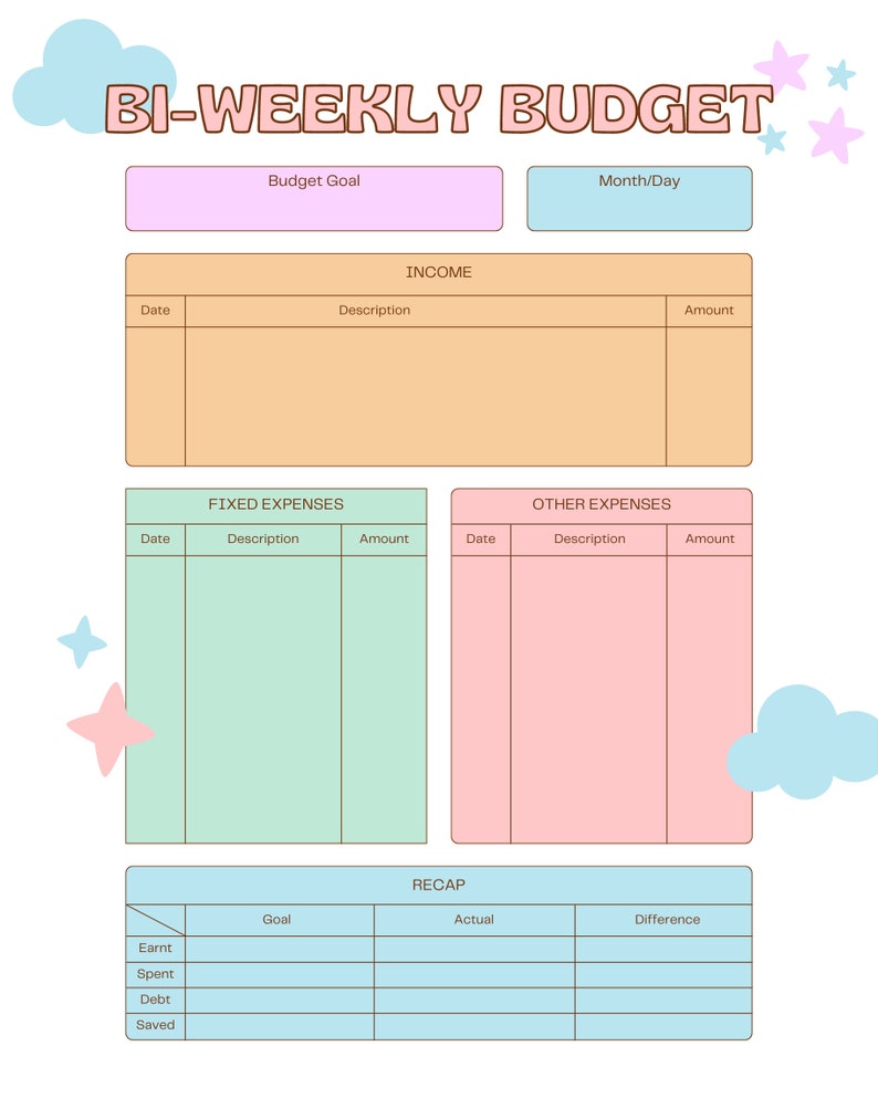 Printable June Budget Workbook - Etsy