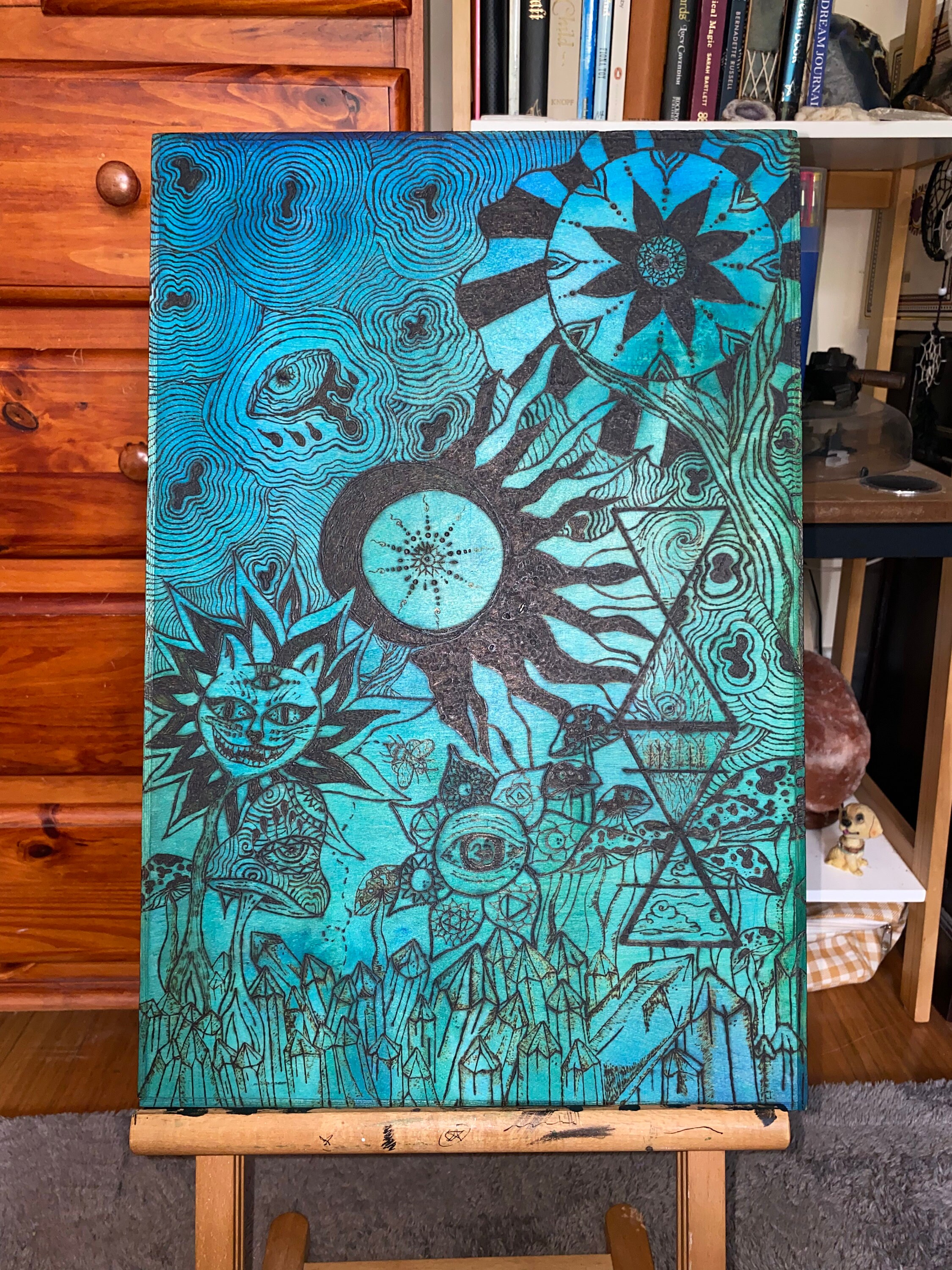 Trippy Wood Burning Art | Etsy