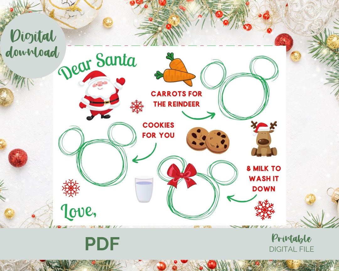 Cookies for Santa Tray Dear Santa Tray Santa Placemat Milk and Cookies ...