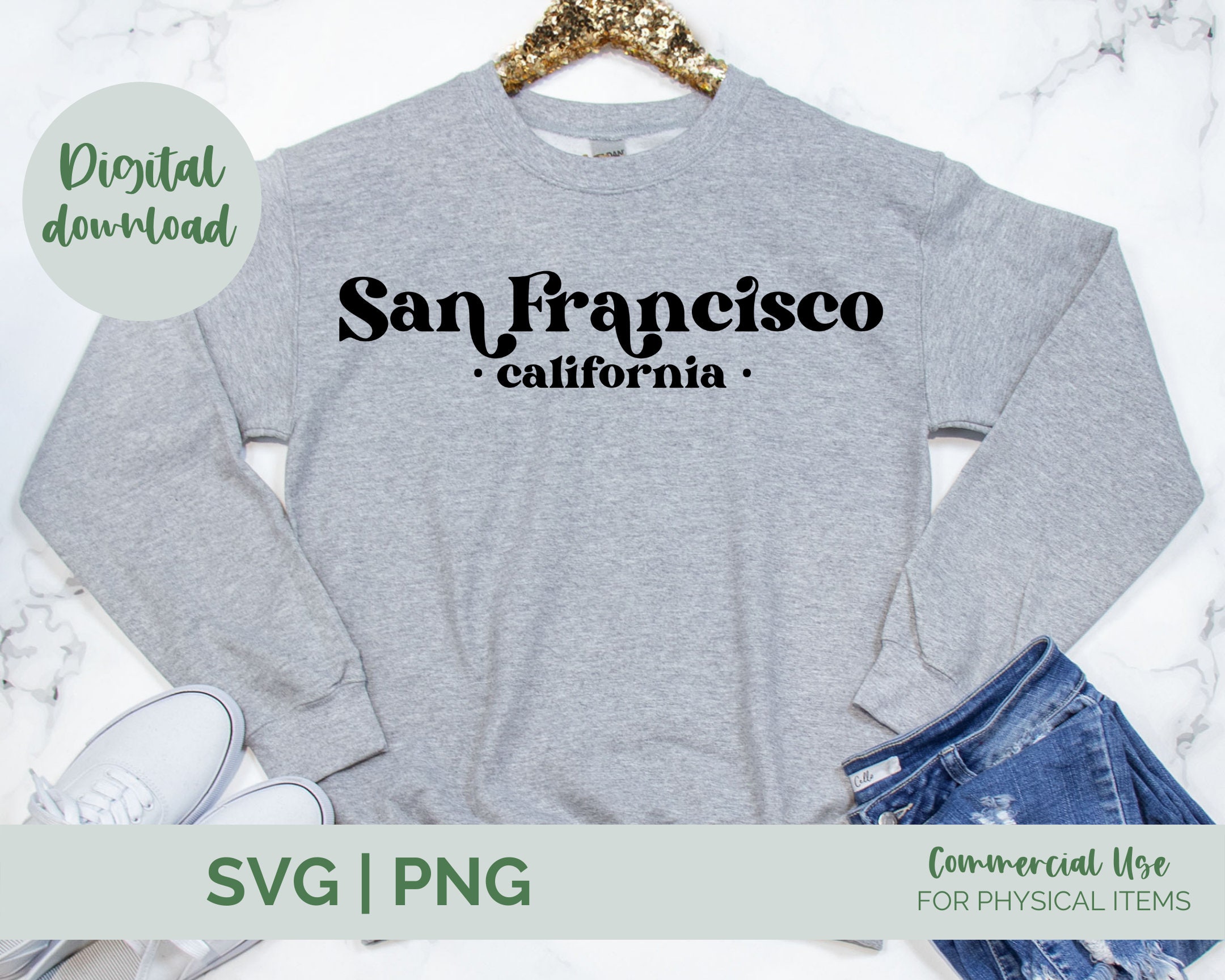 San Francisco Svg, San Fran Svg, California Svg, Retro Font, Cricut ...