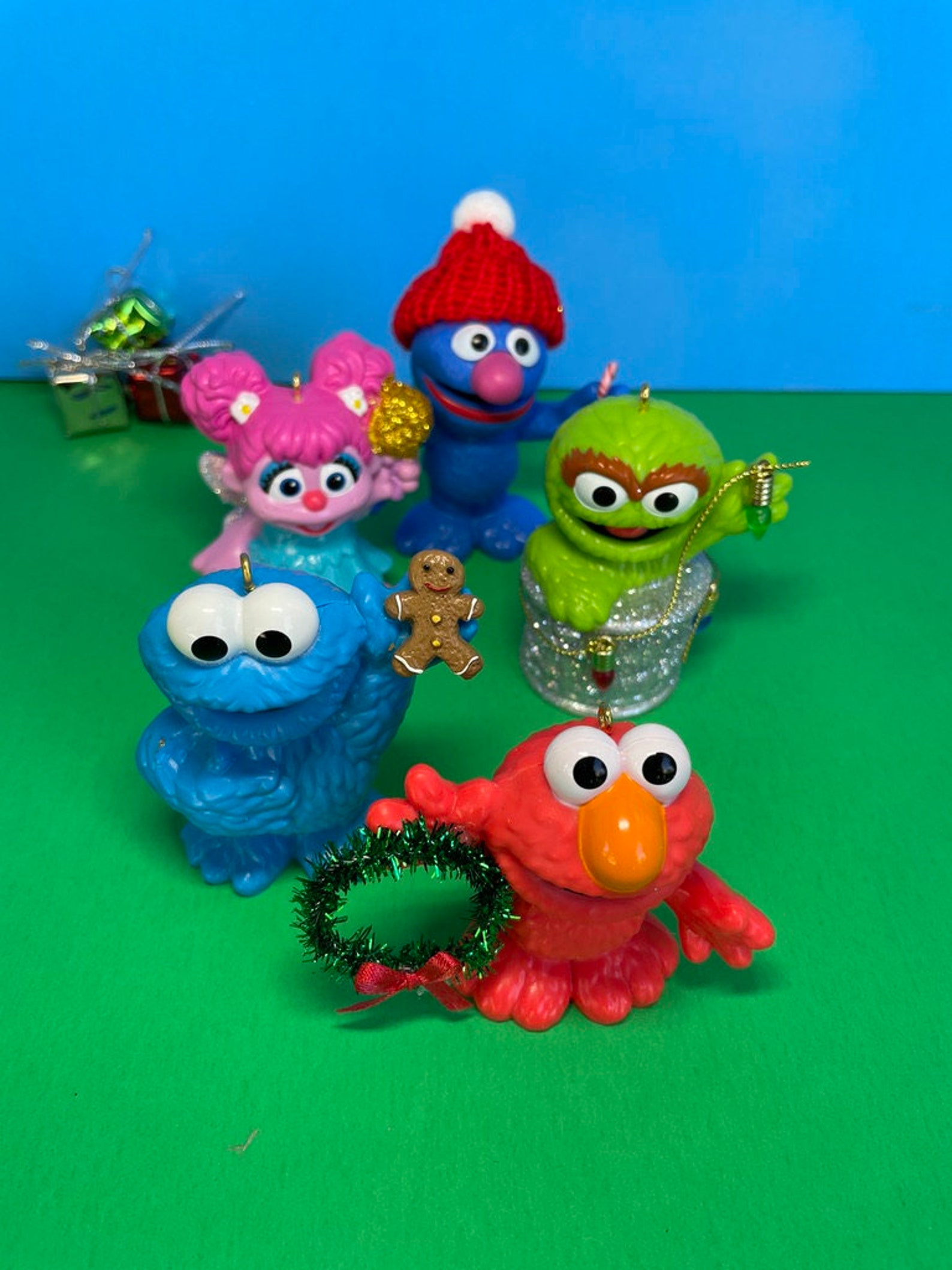 SESAME STREET MUPPETS Christmas Ornaments Set of 5 Licensed - Etsy