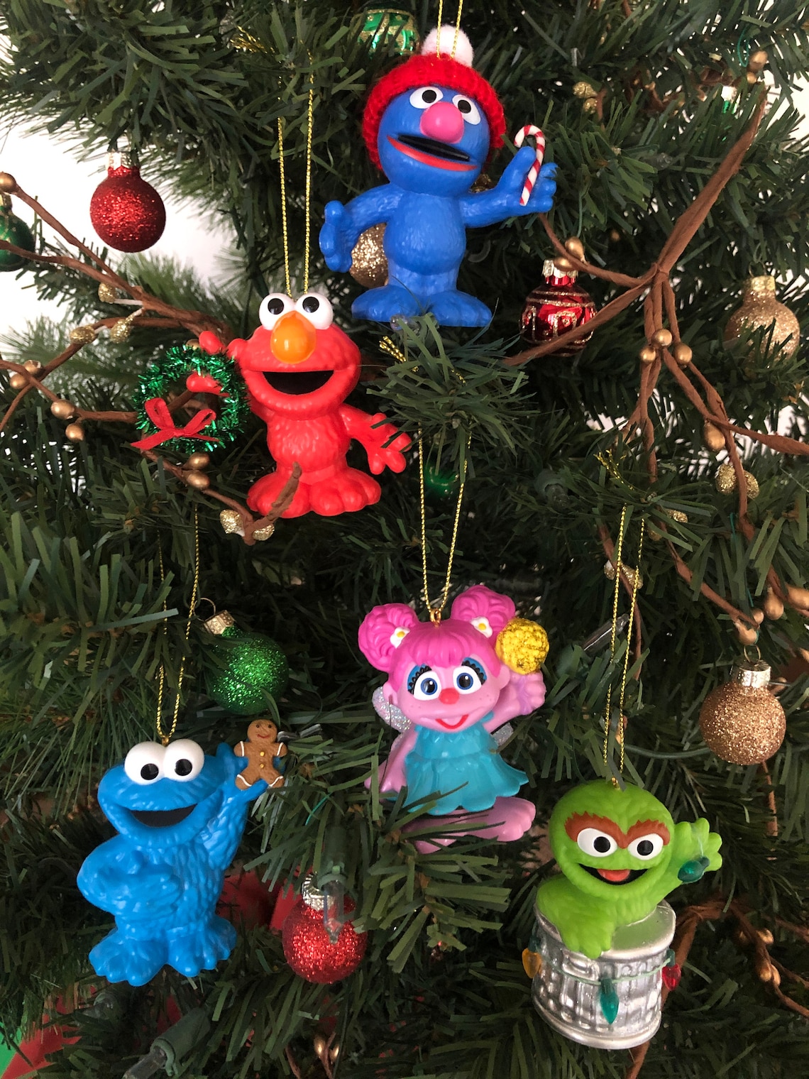 SESAME STREET MUPPETS Christmas Ornaments Set of 5 Licensed - Etsy