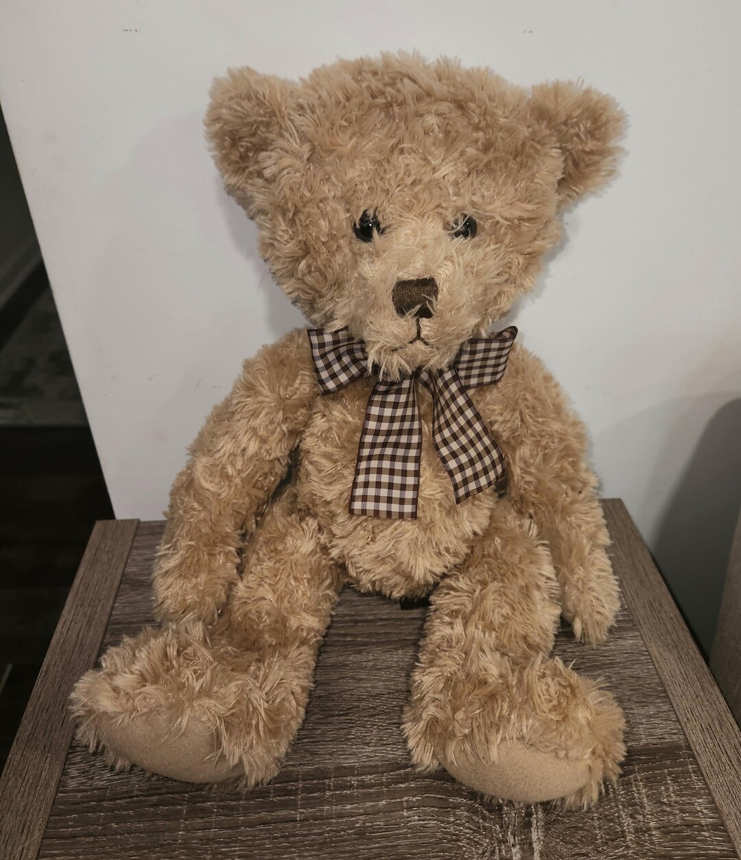 Vintage Theodore Brown Plush Stuffed Teddy Bear With Plaid Bow 17" - Etsy