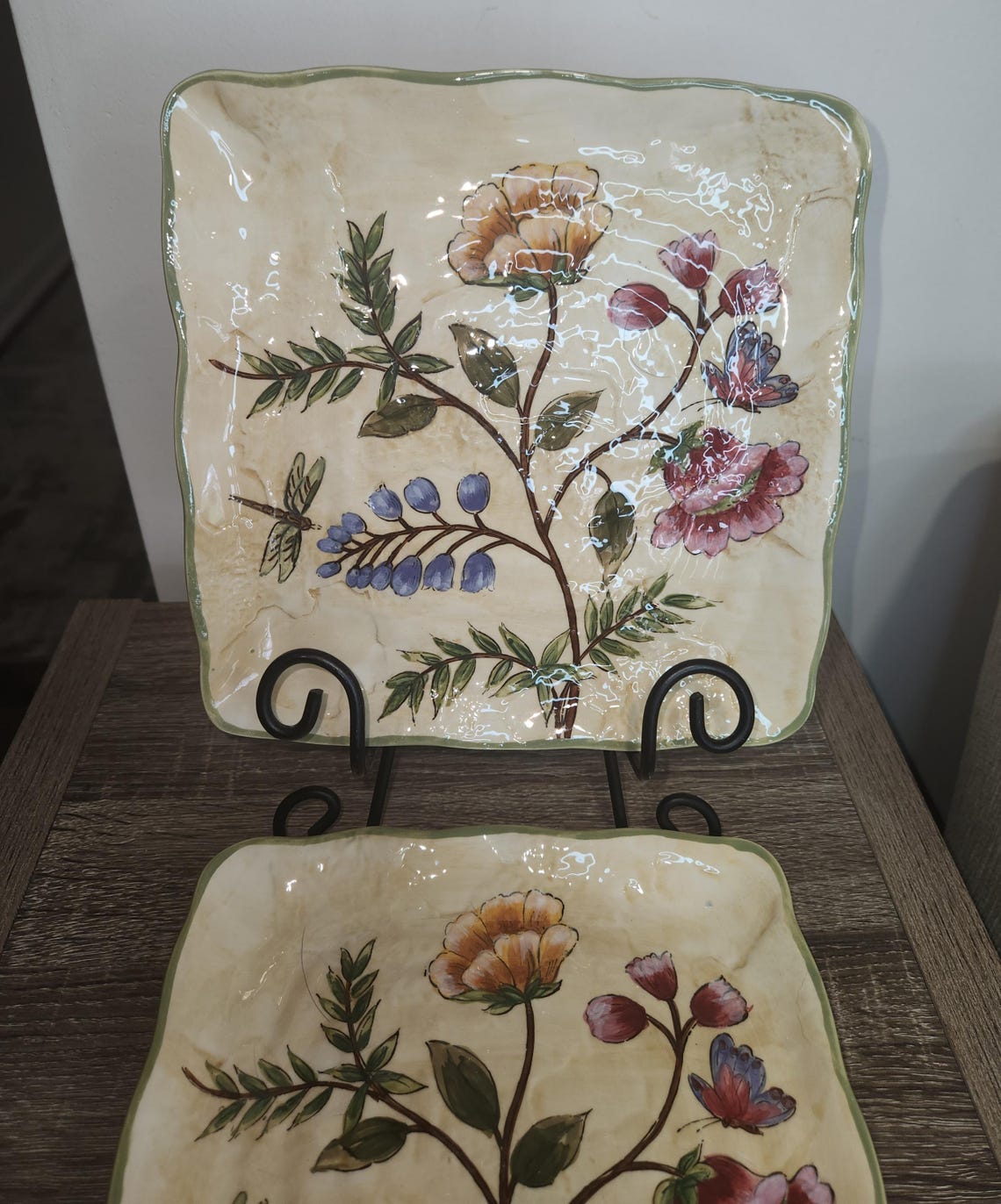 Vintage Set of 2 MAXCERA New Spring Bloom Salad Plate 8.5"square ...