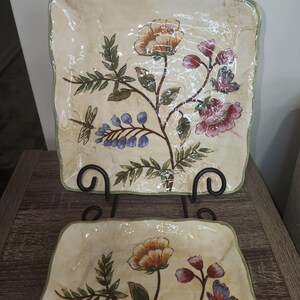 Vintage Set of 2 MAXCERA New Spring Bloom Salad Plate 8.5"square ...