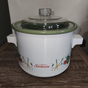 Vintage Sunbeam Slow Cooker Crock Pot 1.5 Quart Capacity White With ...