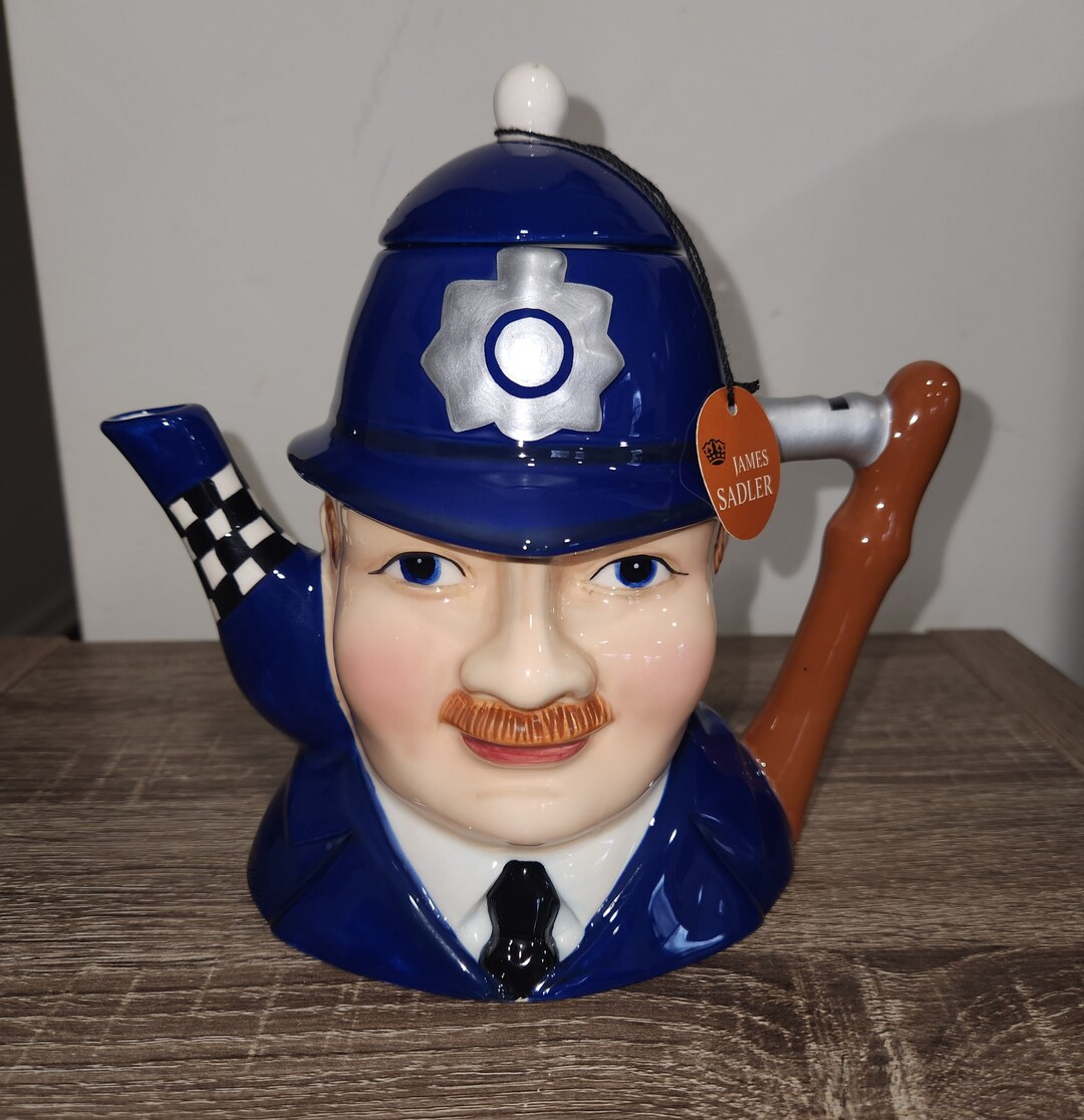 Vintage James Sadler Britian Policeman Cobalt Blue Teapot. - Etsy