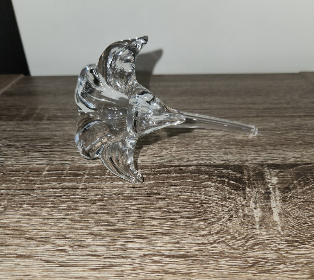 Vintage Handmade Blown Glass Lily Flower With Twisted Stem - Etsy