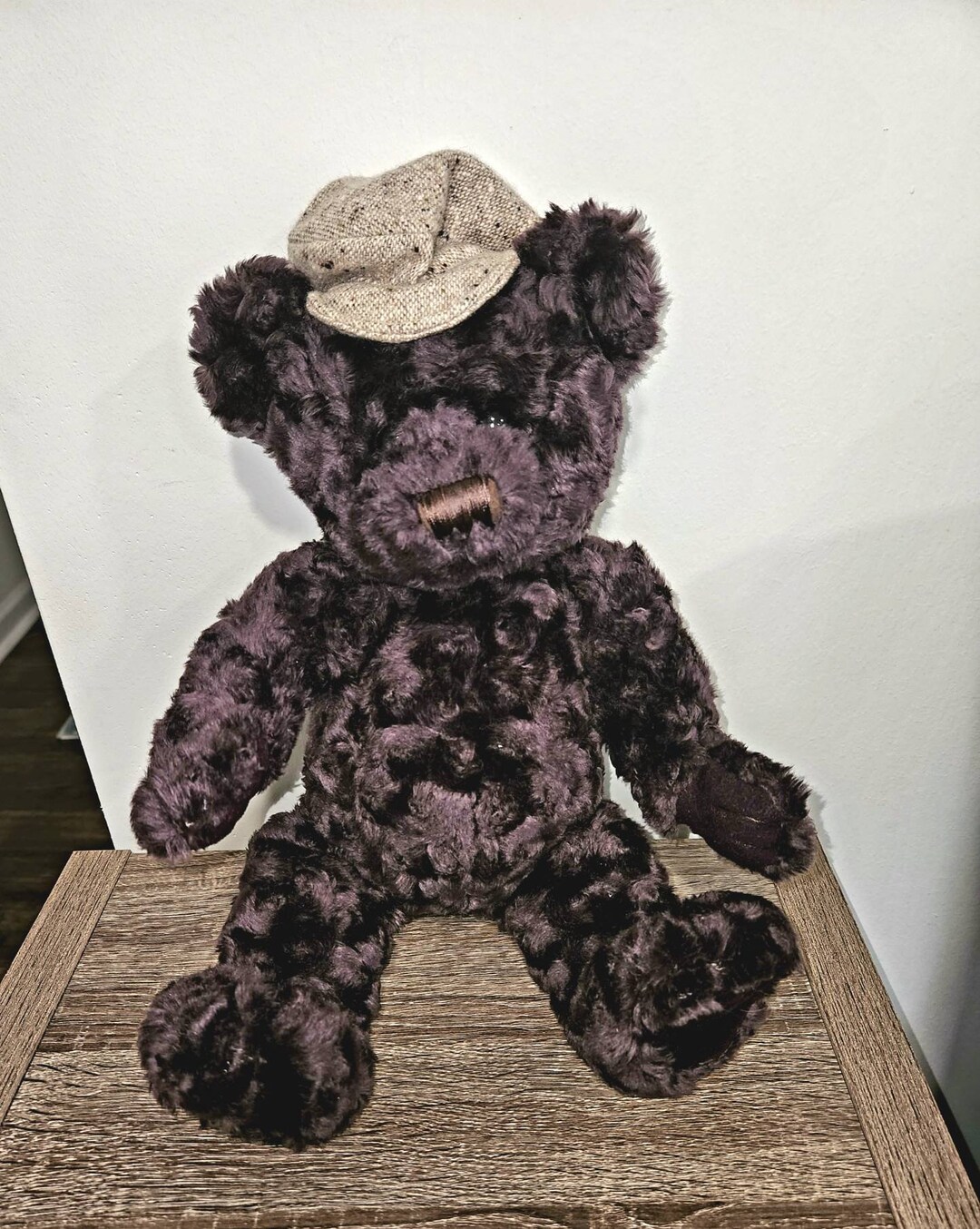 Purr-fection by MJC Violet/purple Teddy Bear With Golf Cap 1992 - Etsy