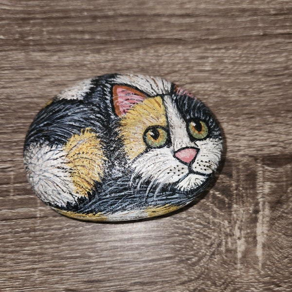 Painted Rock Cat - Etsy