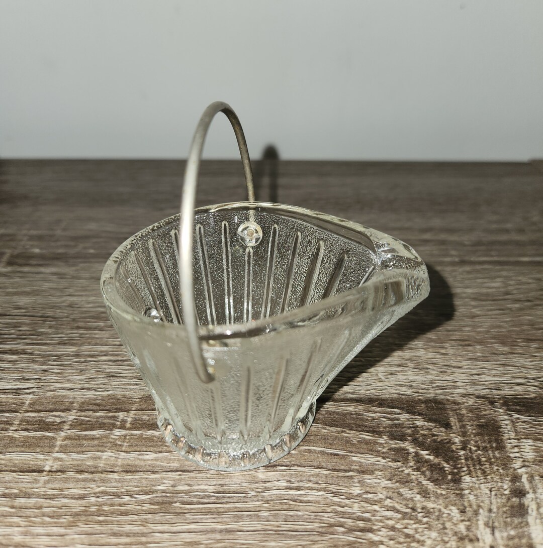 Vintage Clear Depression Glass Coal Buckle Shaped Ashtray With Handle ...