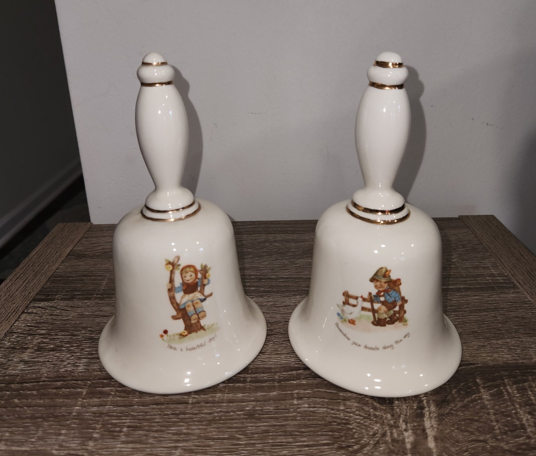 Set of 2 Collector Bells With Boy and Girl - Etsy