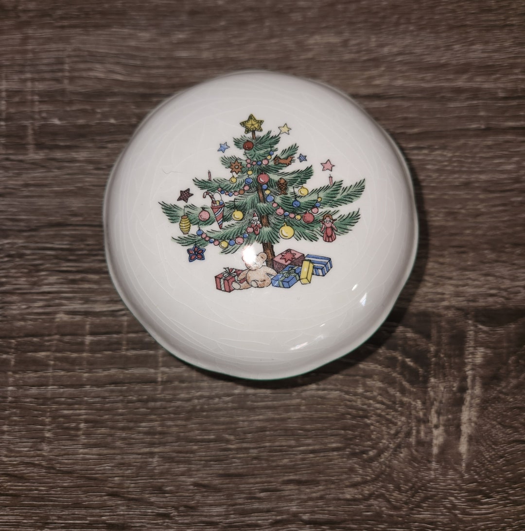 Nikko Porcelain Christmas Tree Trinket Dish/box - Etsy