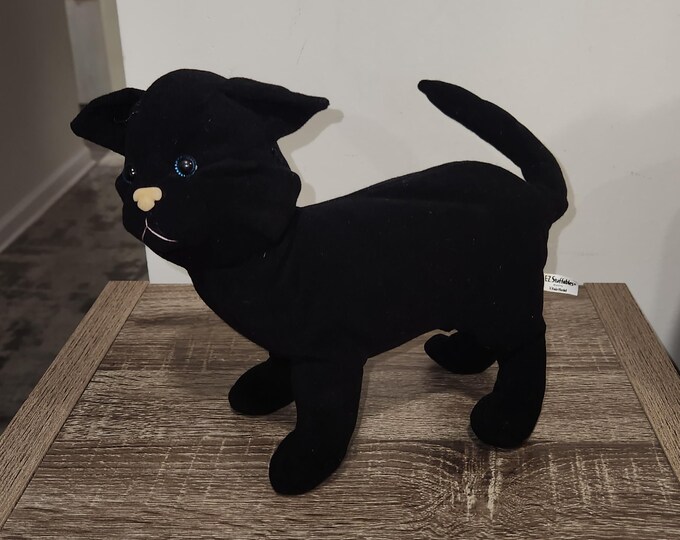 Vintage E-Z Stuffables by Fairfield Black Cat With Blue Eyes SEE ...