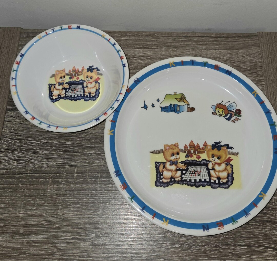 Set of 2 Melamine Wear Kids Plastic Dinnerware Set - Etsy