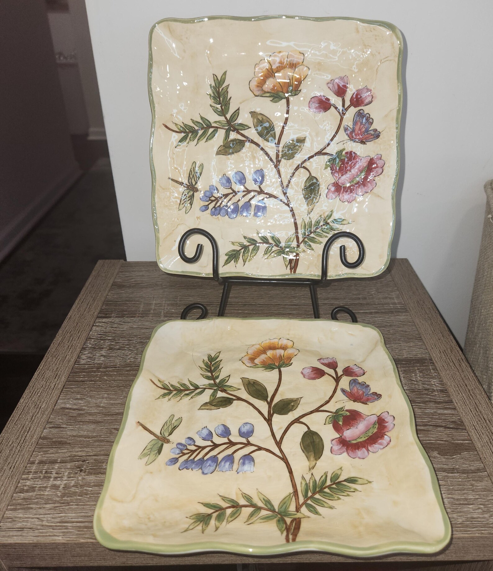 Vintage Set of 2 MAXCERA New Spring Bloom Salad Plate 8.5"square ...
