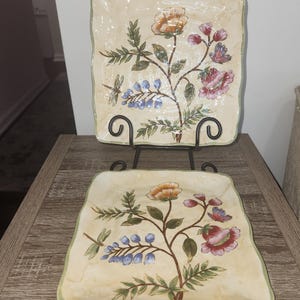 Vintage Set of 2 MAXCERA New Spring Bloom Salad Plate 8.5"square ...