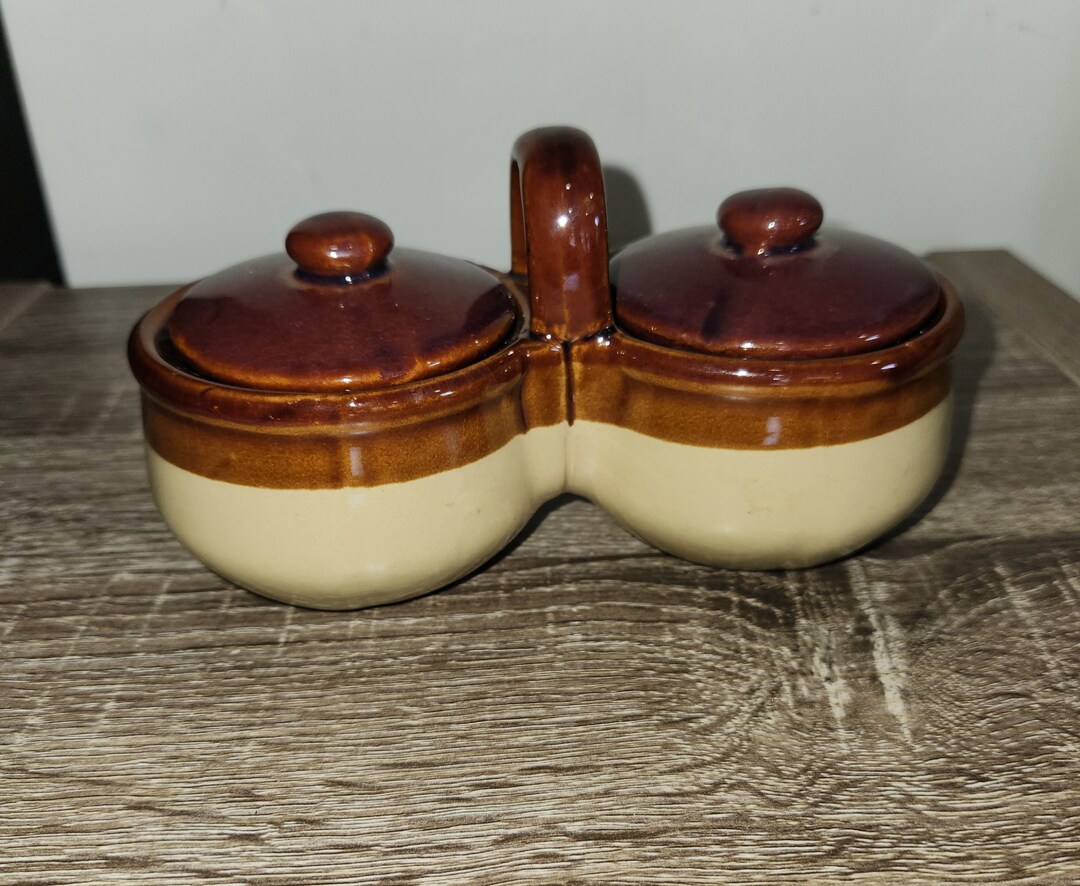 Vintage Stoneware Double Jam Container/ Pot With Lids - Etsy