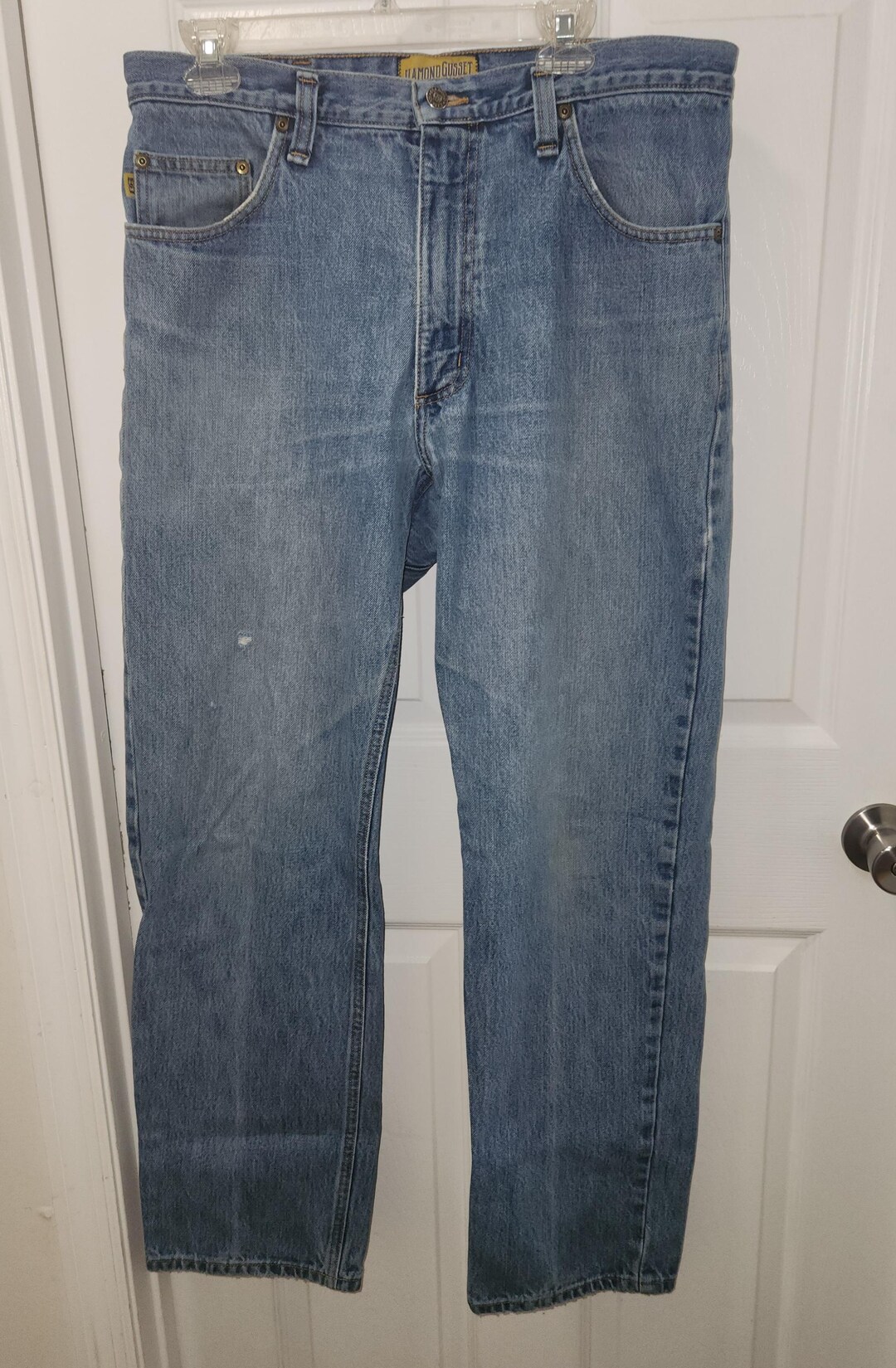 Diamond Gusset DG Men 35x31 VTG Jeans Blue Acid Wash Straight Western ...