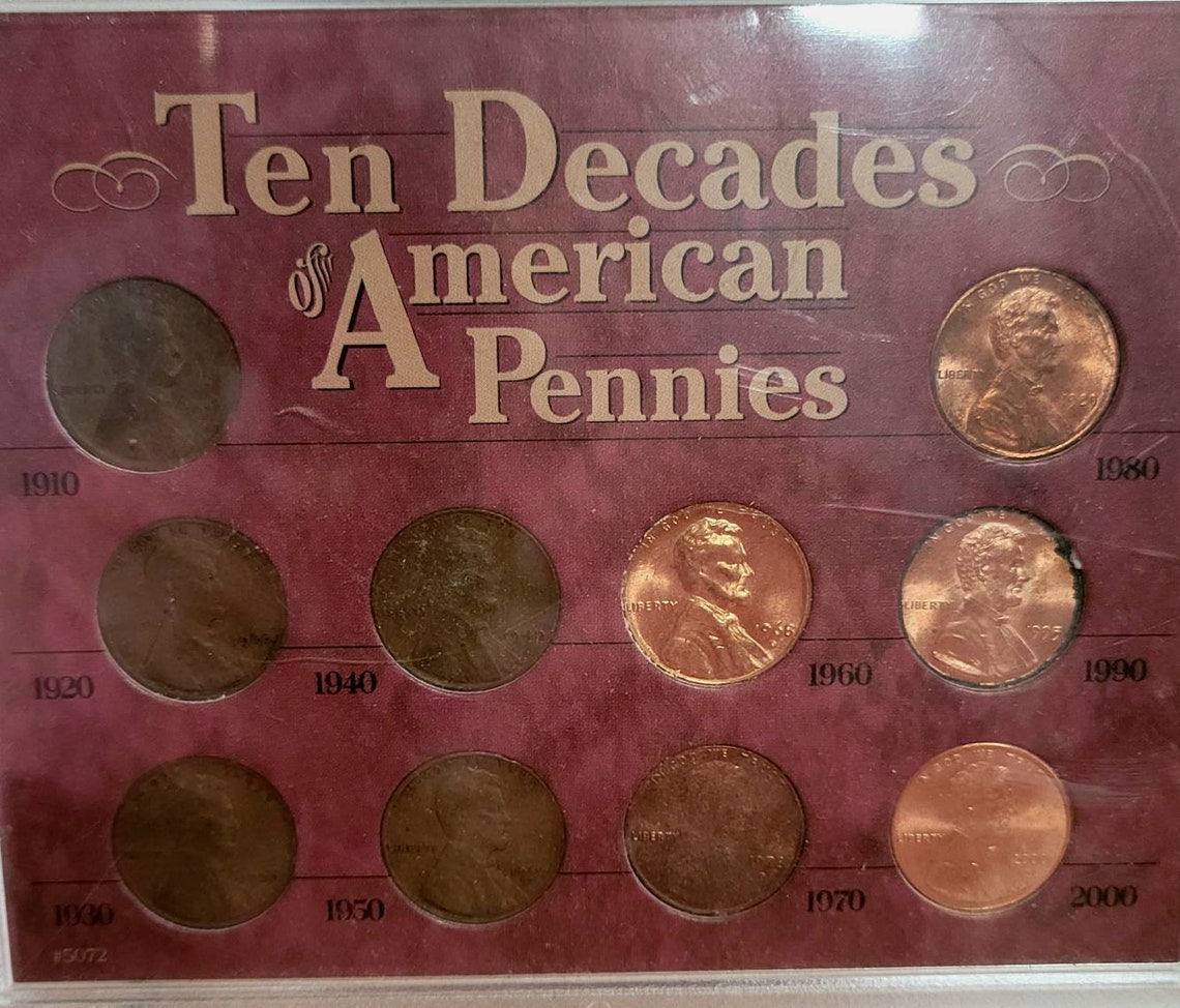 Ten Decades of American Pennies From American Historic Society - Etsy