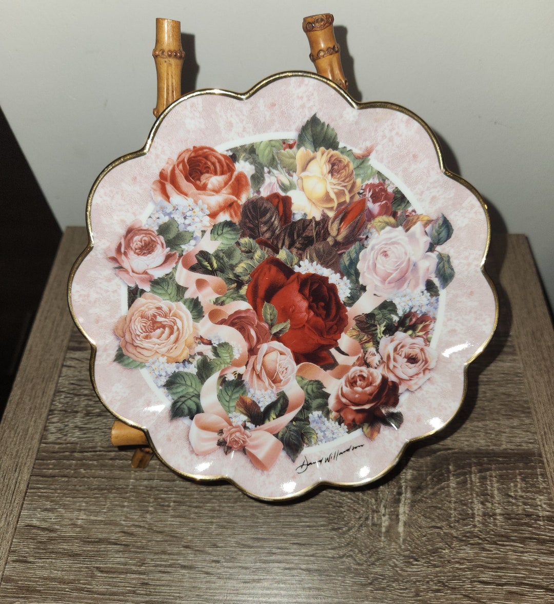 The Franklin Mint "victorian Rose Bouquet" Collectors Plate - Etsy
