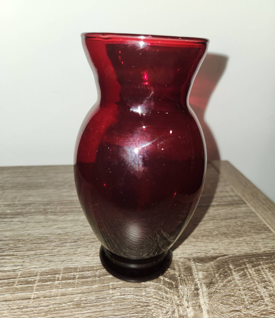 Ruby Red Glass Vase - Etsy