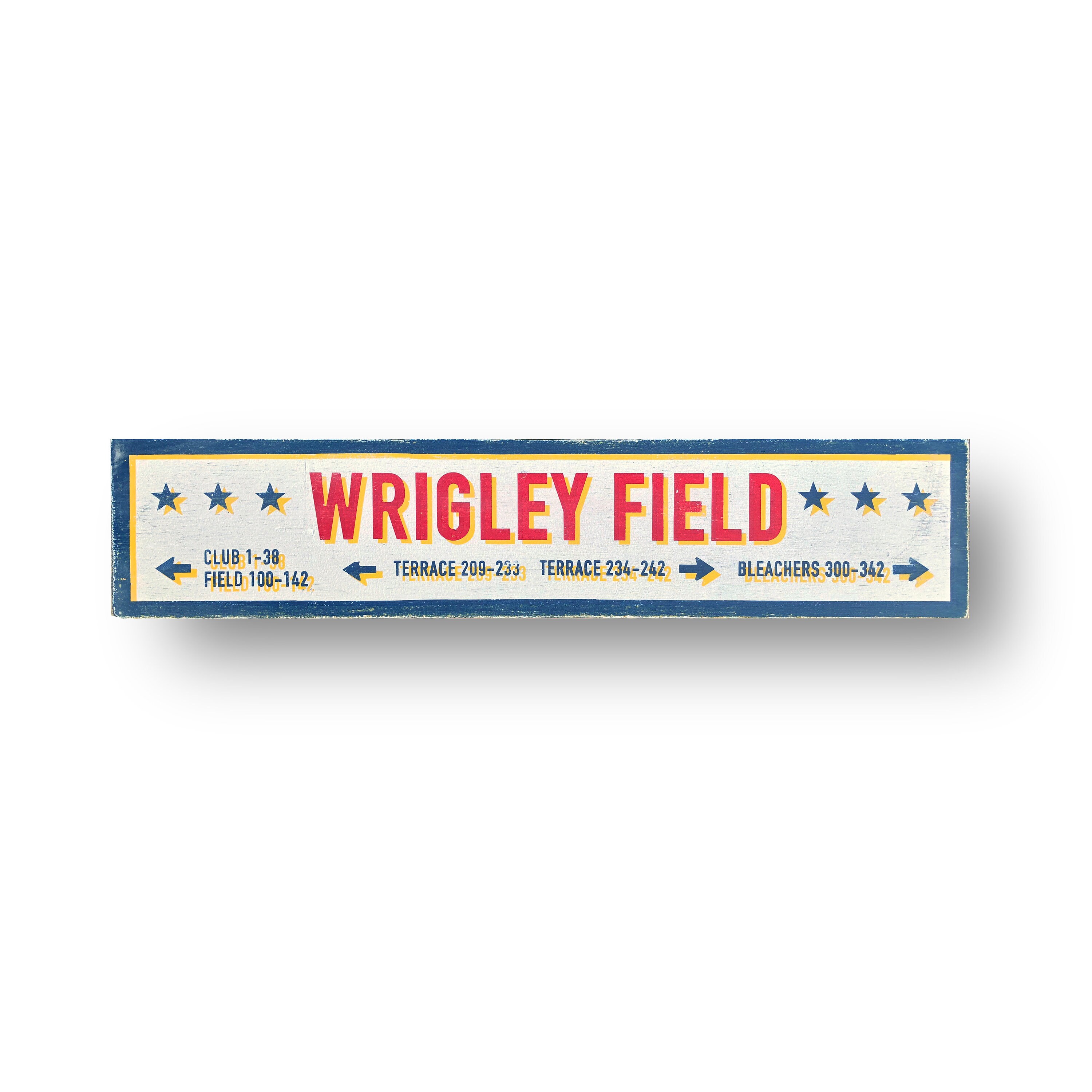 Chicago Cubs Wrigley Field Stadium Sign Screen Printed On Wood 8 X 36 With Free Shipping Etsy
