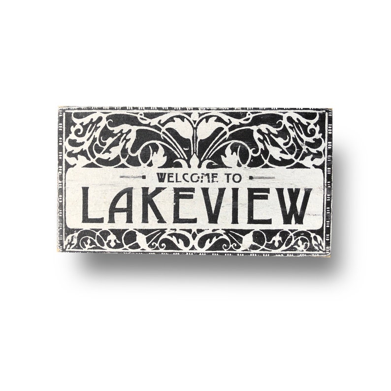 Chicago Lakeview Neighborhood 5x9 Inch Screen Printed Wooden Sign With ...