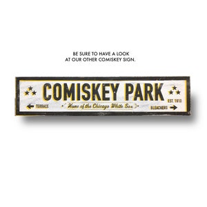 Chicago White Sox black-comiskey Park Replica Stadium Sigh 8 X 22 With ...