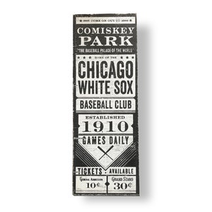 Chicago White Sox black-comiskey Park Replica Stadium Sigh 8 X 22 With ...