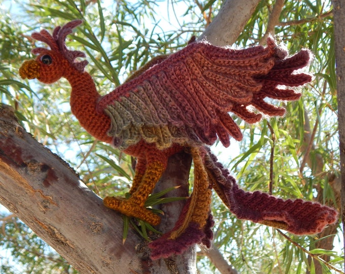 Crochet Phoenix, Crochet Firebird, Crochet Mystical Creature, Crochet ...