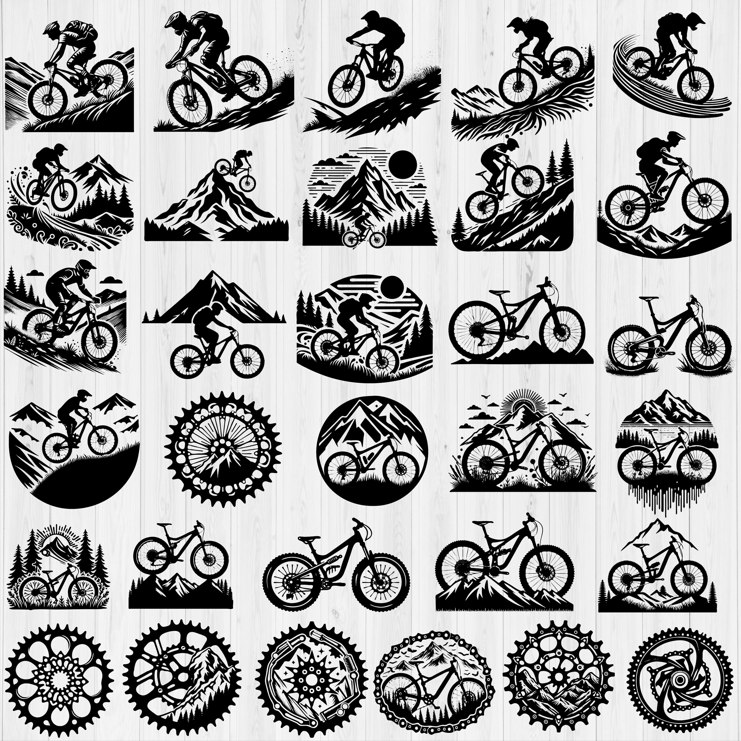 112 MTB Graphics SVG Bundle - Mountain Bike Svg Bundle - Mountain Bike ...