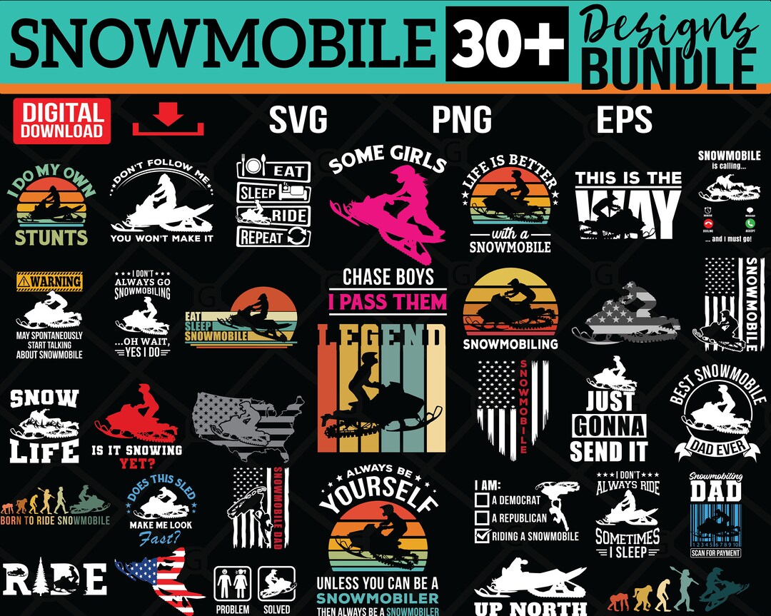 Snowmobile SVG Bundle: 30+ Designs, Cut Files (digital Download) - Etsy
