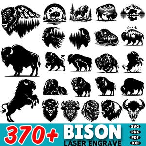 370+ Laser Engraved Bison DXF Bundle | Laser Cut Ready Files | CNC ...