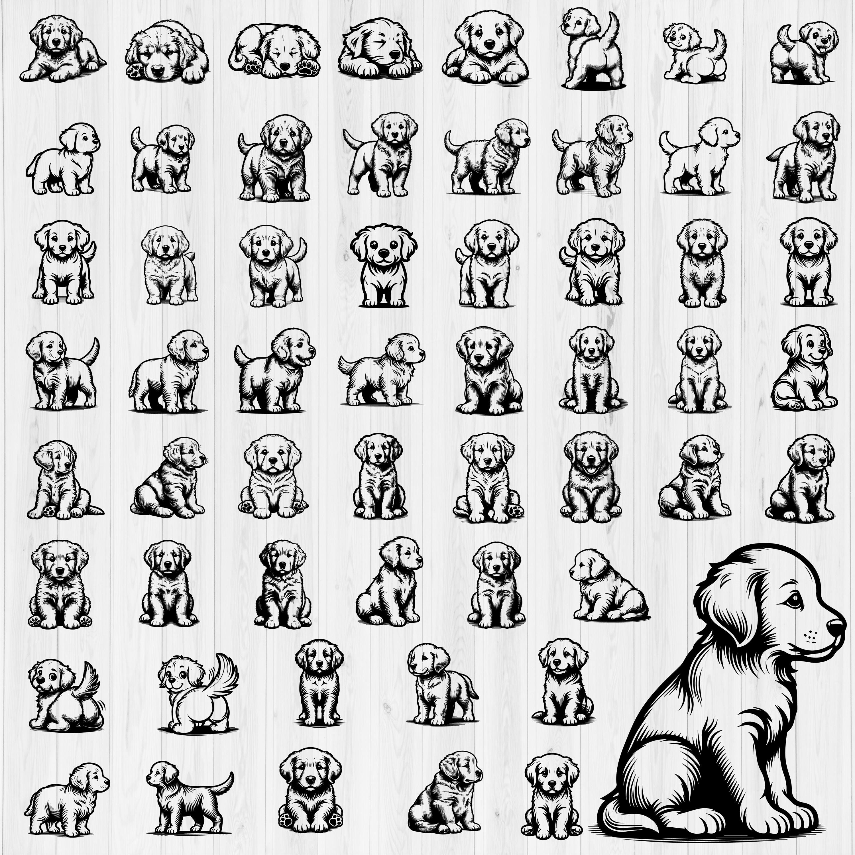 150+ Cute Golden Retriever Puppy SVG Bundle, Golden Retriever Puppy Svg ...