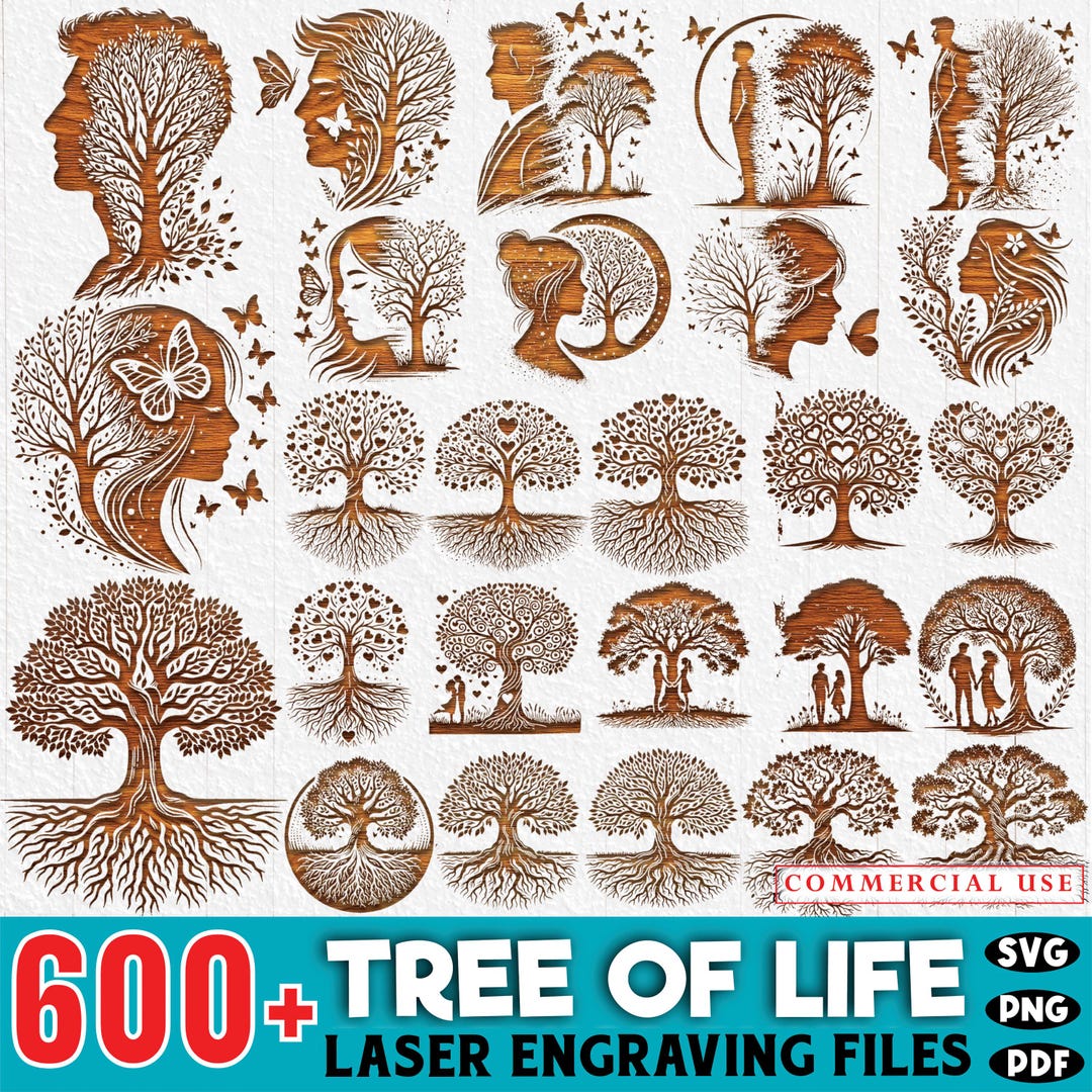 Tree of Life Laser Cut Files: Sacred Tree DXF Bundle for Glowforge - Etsy