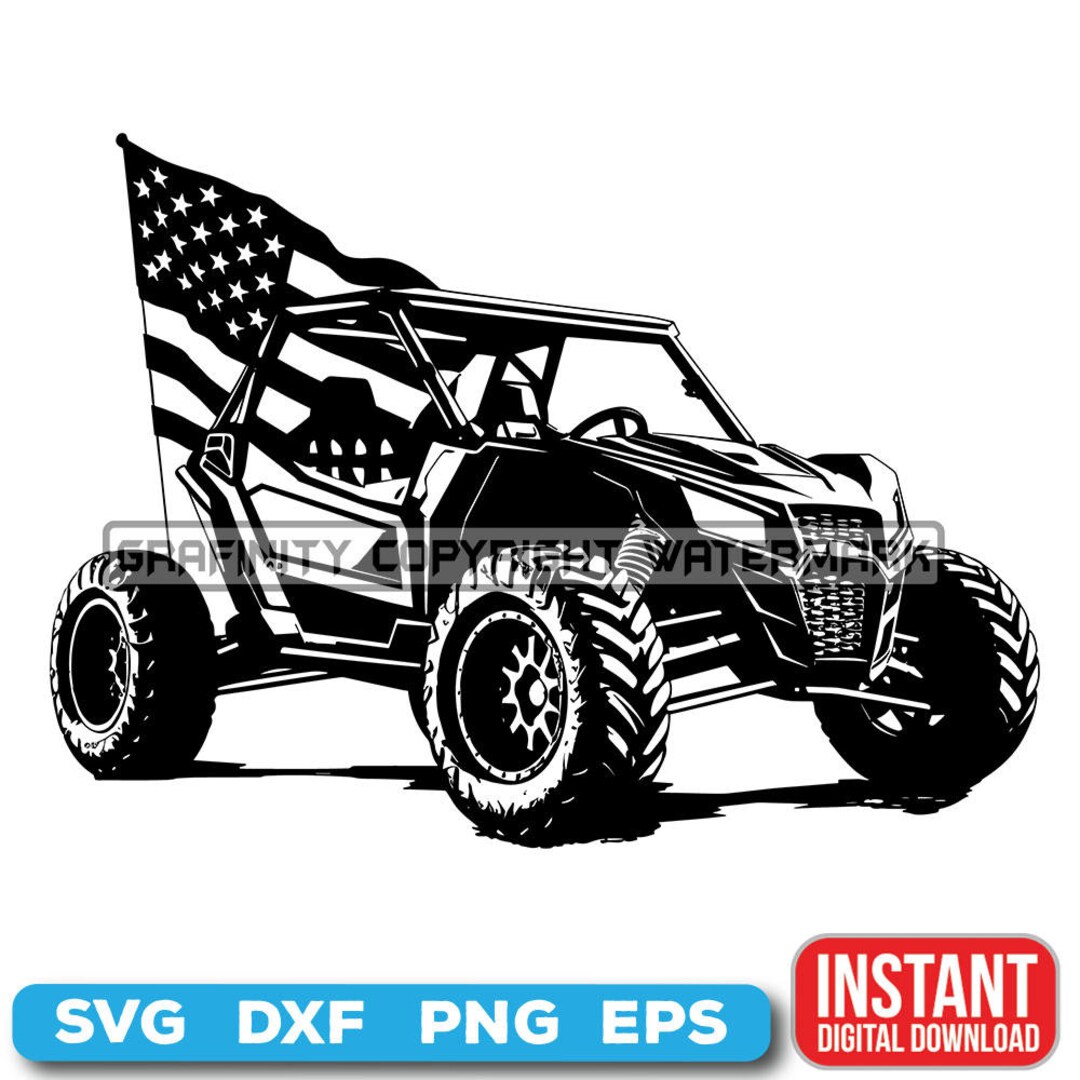 UTV Svg 08 UTV Vector Artsy Design With USA Flag Digital - Etsy