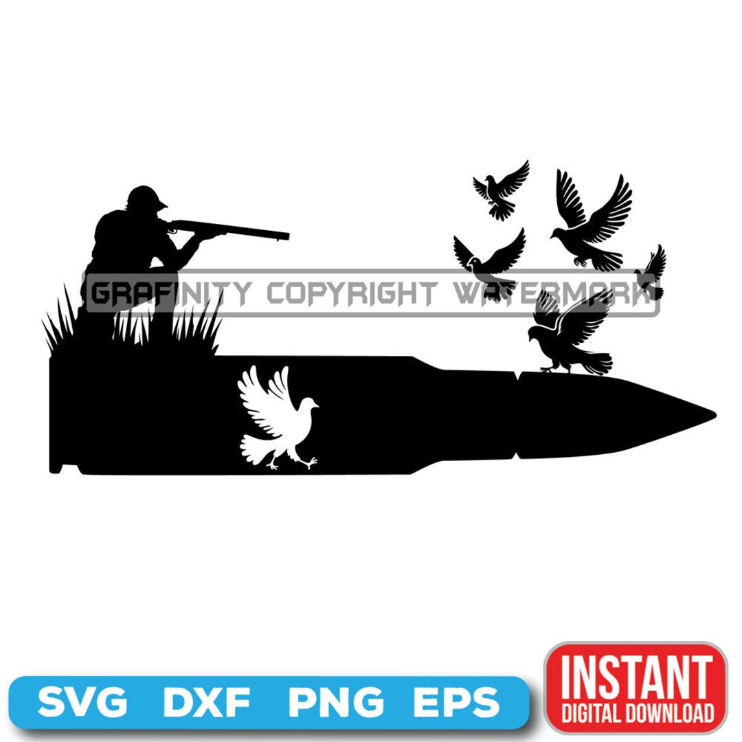 Dove Hunting SVG - Dove Hunting in Shot Gun Bullet Art - Digital ...