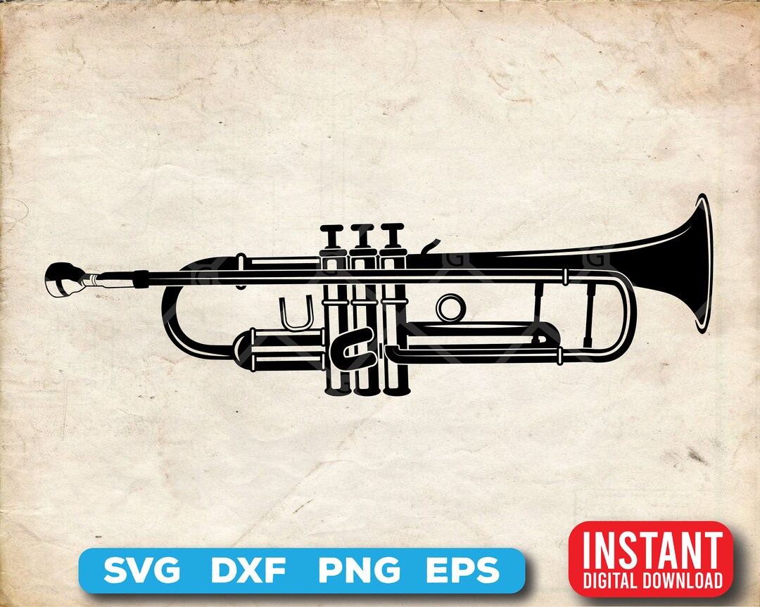 Trumpet SVG Trumpet Vector Trumpet Clipart Trumpet Vector Cut File ...