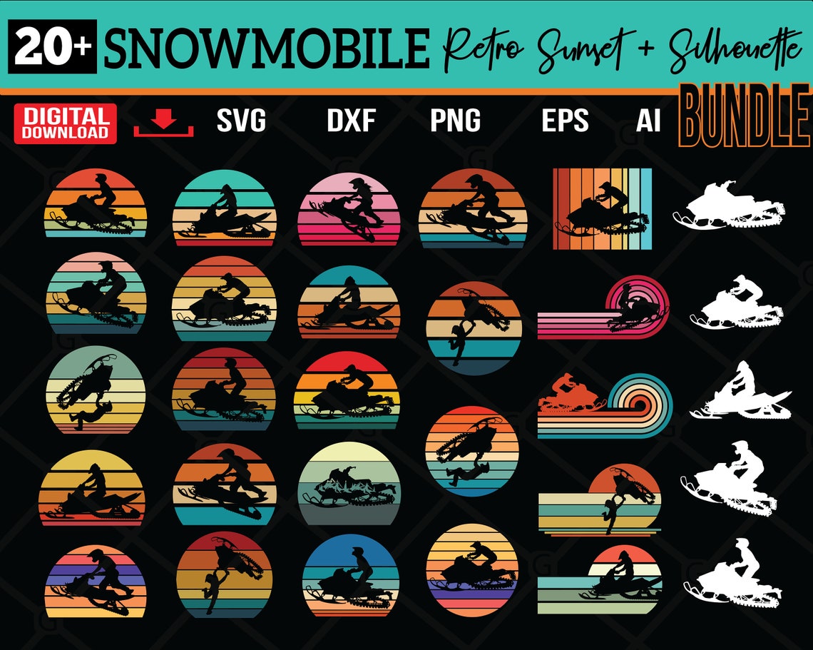Snowmobile Svg Snowmobile Bundle Svg Snowmobile Retro - Etsy