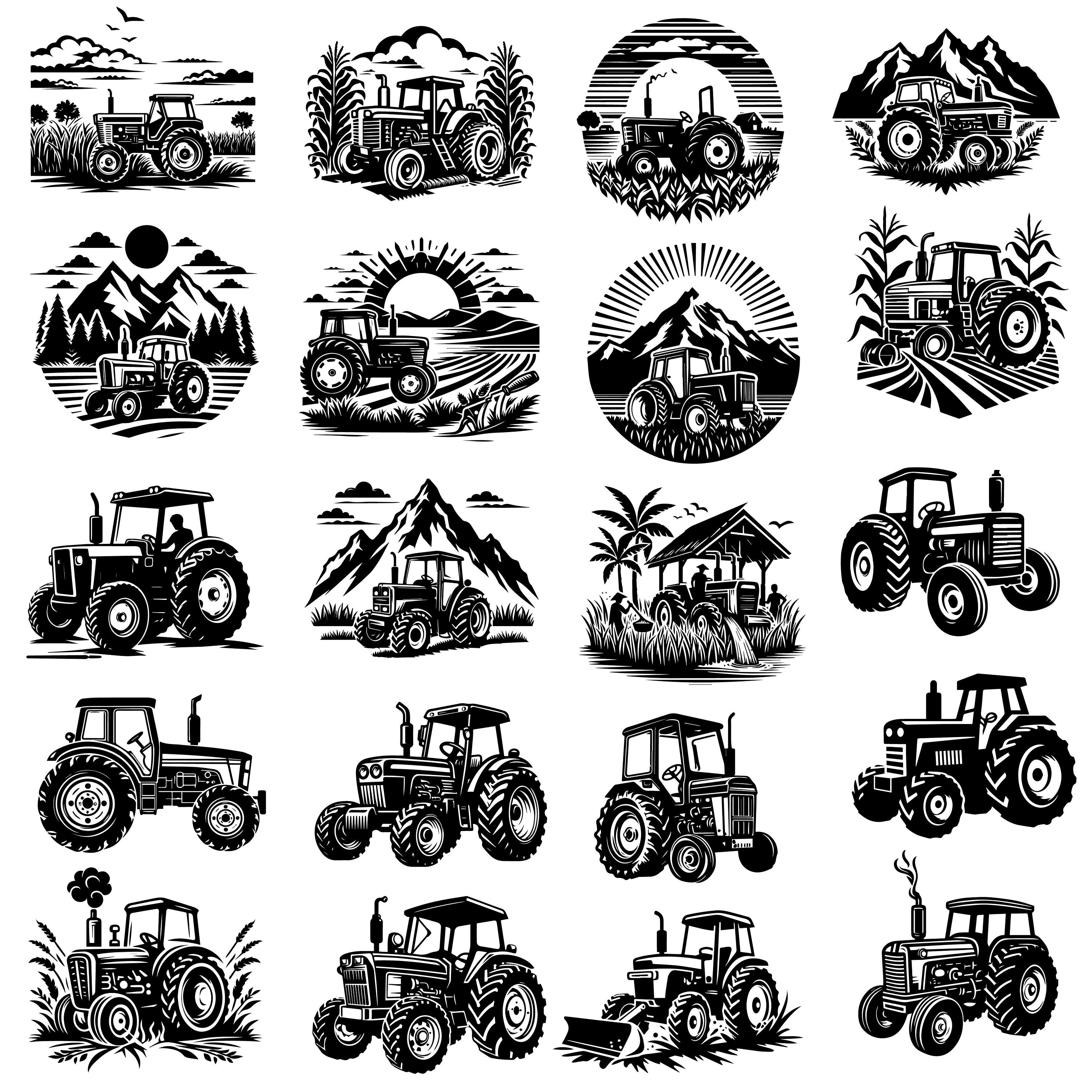 Tractor SVG Bundle: 140 Farm Tractor Vector Designs (digital Download ...