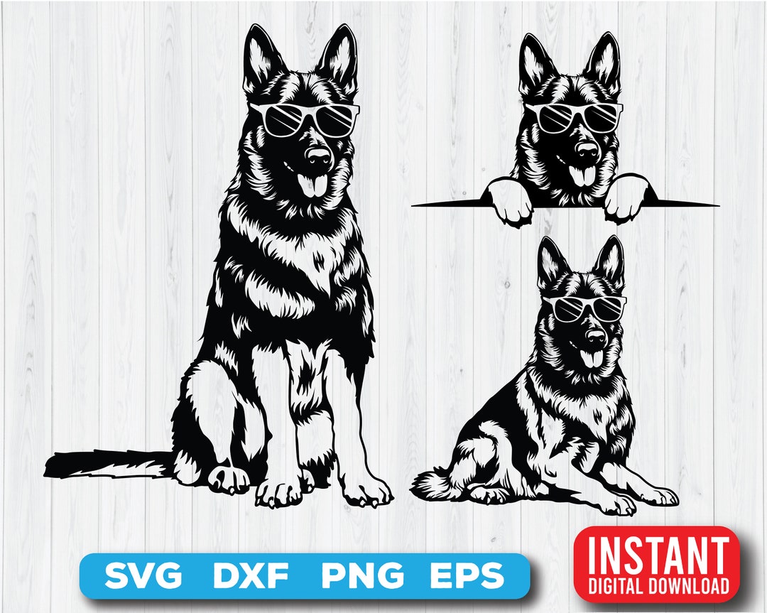 German Shepherd Svg - Dog Svg - German Shepherd Vector Bundle Arts ...