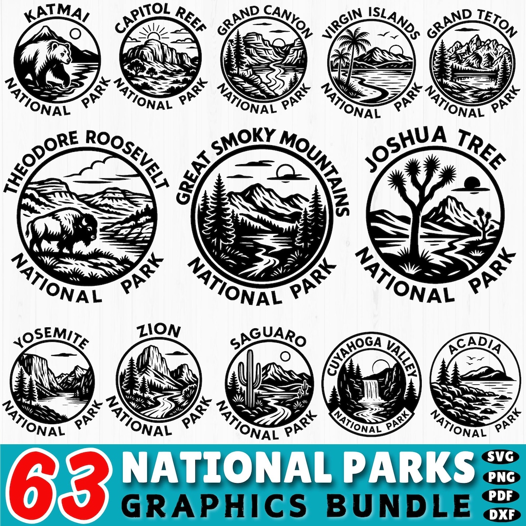 63 USA National Parks Svg | National Park Dxf Bundle | Cricut Camping ...