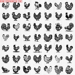 Laser Engraving Files 260+ Chicken Minimalist Dxf Bundle | Line Art ...