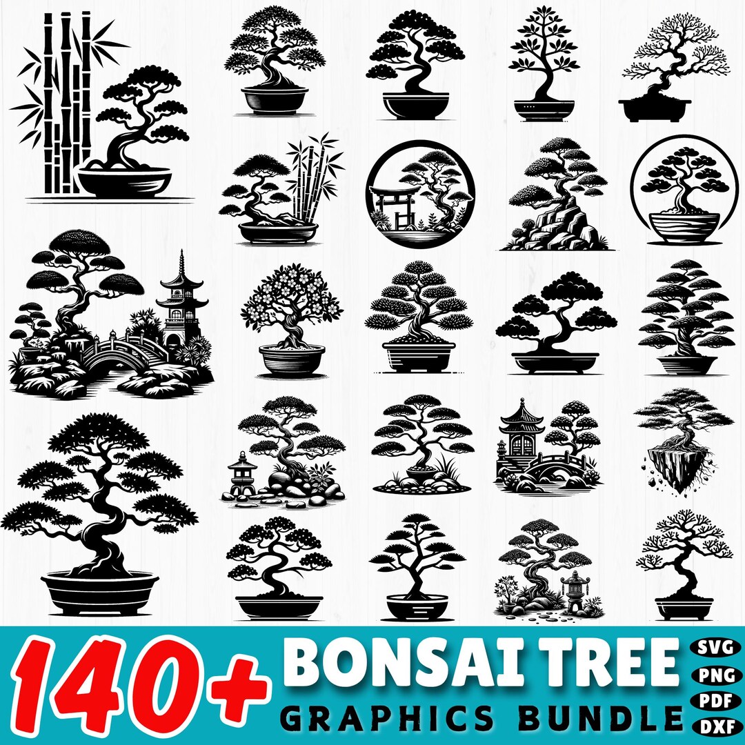 140+ Bonsai Tree Svg Bundle | Zen Garden Dxf Cut Files | Japanese ...