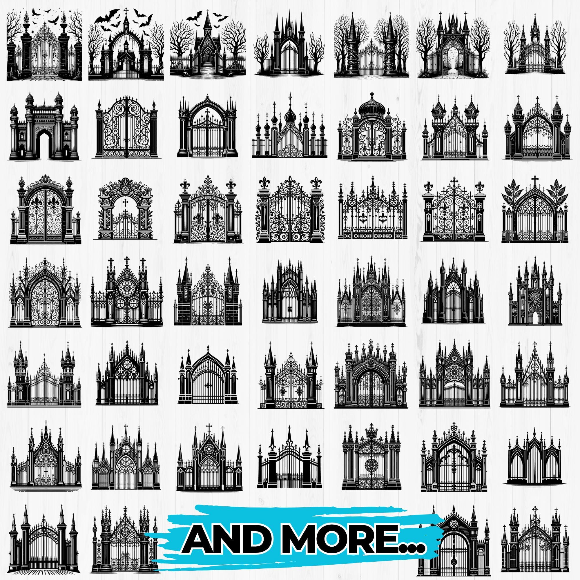 190+ Gothic Gate Svg Bundle | Decorative Gate Dxf Files | Wrought Iron ...