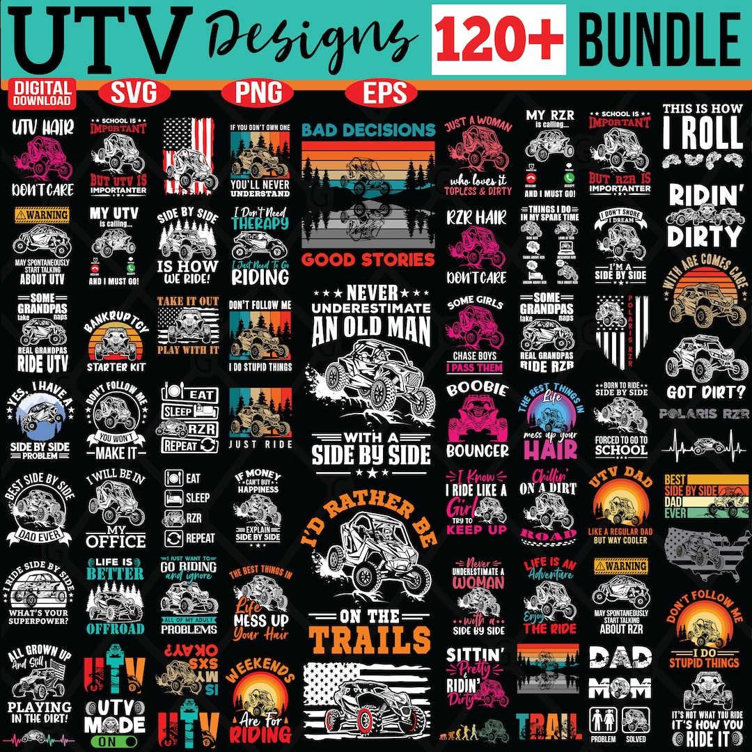 UTV Svg - UTV Png - 120+ Side by Side Designs Bundle - Digital Download ...