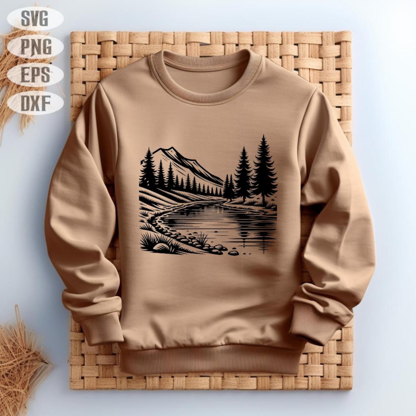 River Scene SVG Bundle: Nature Landscape Clipart, Cricut Cut Files - Etsy