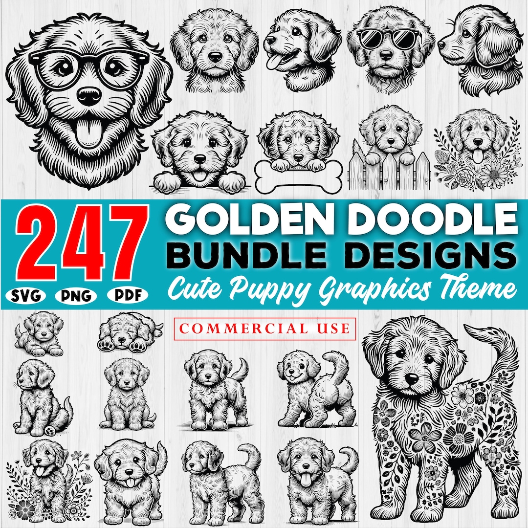 247 Cute Golden Doodle Puppy SVG Bundle, Golden Doodle Puppy Svg, Dog ...