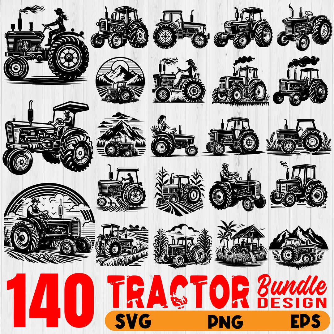 Tractor SVG - Farm Tractor SVG - 140 Tractor Vector SVG Bundle Designs ...